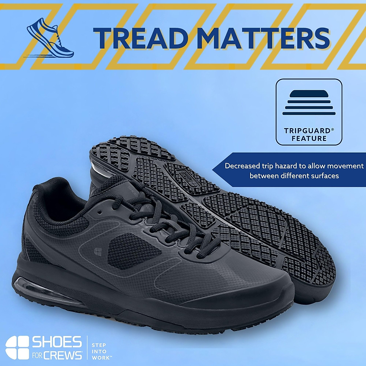 Shoes for Crews Evolution II, Men's Slip Resistant Food Service Work Sneaker Black