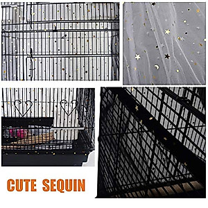 Bonaweite Extra Large Mesh Bird Seed Catcher, Bird Cage Stretchy Guard Cover, Birdcage Nylon Shell Skirt Traps Guards - 29.5” Height