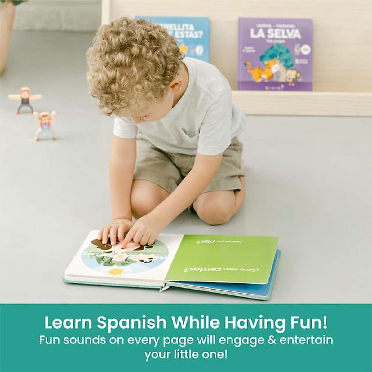 Binibi Spanish Books for Babies & Toddlers 1-3 La Granja Interactive Bilingual Sound Book with Farm Animal Sounds | Bilingual Children's Book | Spanish Learning for Kids | Libro en español para bebés