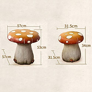 FRP Table and Chair Set, Patio/Garden/Nursery Garden Table and Chair Kit, Creative Mushroom Side Table (Size : Set of 3)