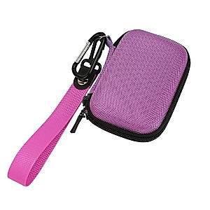Biu-Boom (Only Case )Carrying Bag Small Travel case,Carabiner or Lanyard, for Battery,Charger, Kit,(Only Case) (Pink)