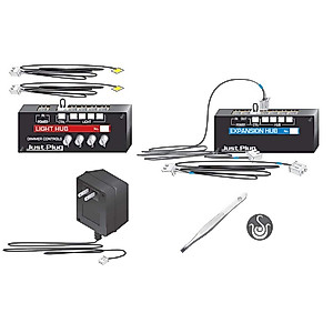Woodland Scenics Just Plug Lighting System, Light Hub, Expansion Hub, and Power Supply with Spice of Life Tweezers