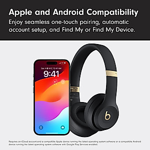 Beats Solo 4 - Wireless Bluetooth On-Ear Headphones, Apple & Android Compatible, Up to 50 Hours of Battery Life - Black & Gold (Renewed) (Renewed)