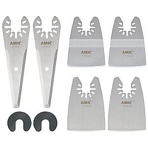 AIRIC Universal Rigid Scrapers 6pcs Kit, Tapered Scrapers and usual Scraper Multitool Blades, Compatible with Dewalt Fein Multimaster Porter Cable Black&Decker Dremel Rockwell etc. 1YQG6K