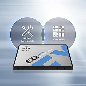 TEAMGROUP EX2 512GB 3D NAND TLC 2.5 Inch SATA III Internal Solid State Drive SSD (Read/Write Speed up to 550/520 MB/s) Compatible with Laptop & PC Desktop T253E2512G0C101