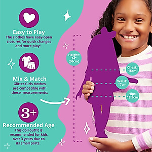 Glitter Girls by Battat - Shiny Flowers In Bloom Outfit -14" Doll Clothes– Toys, Clothes & Accessories For Girls 3-Year-Old & Up , Pink, includes Dress (1)