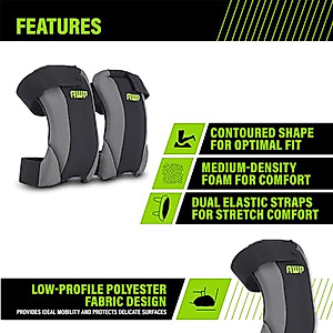 AWP Low-Profile Fabric Cap Work Knee Pads | Non-Marring Non-Scratching All-Day Comfort Knee Pads | One Size, yellow,black,grey