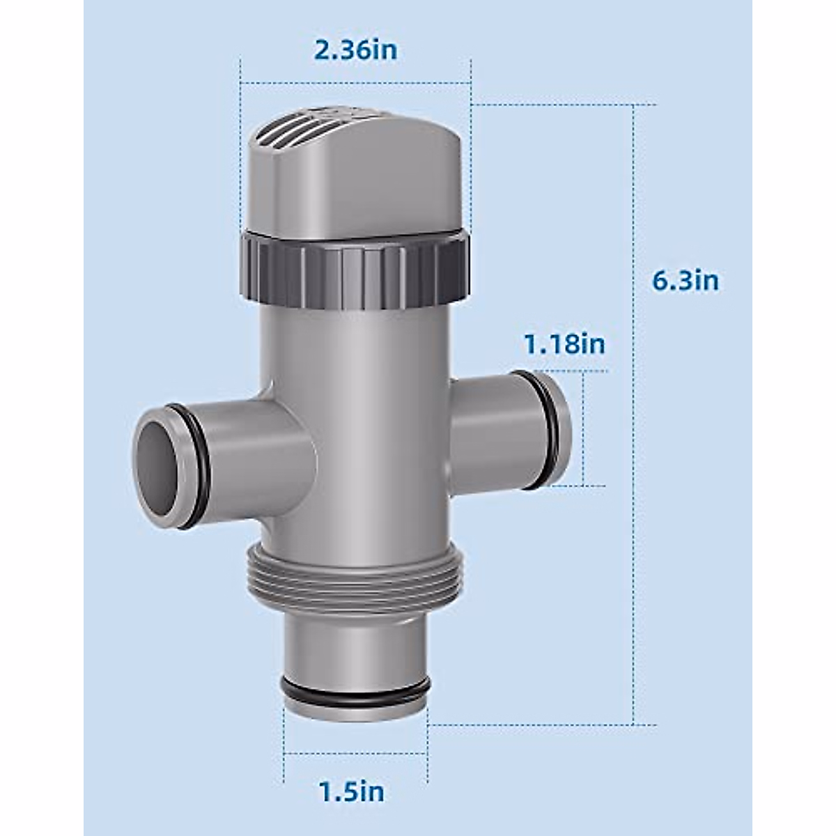 SHAPON Dual Split Hose Plunger Valve Compatible with Intex Pool Parts and Accessories Replacement for Above Ground Swimming Pool and Pool Filter Pump (1 Pack)