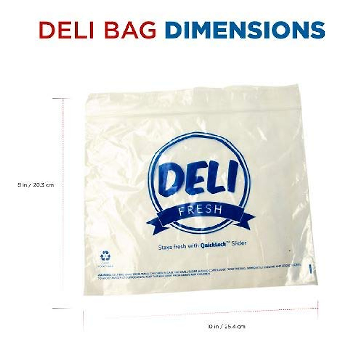 Jaccard Freshly Sliced Deli Bags with Press to Closure (1000 Count), 10" x 8" x 1.25 mm