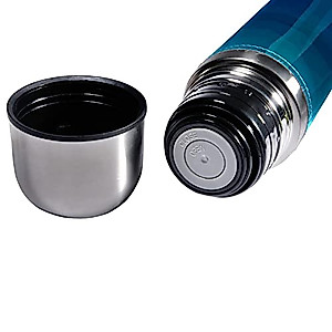 sdfsdfsd 17 oz Vacuum Insulated Stainless Steel Water Bottle Sports Coffee Travel Mug Flask Genuine Leather Wrapped BPA Free, Oceans Animals Sea Turtle and Fish