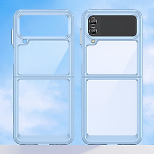 Zotita for Samsung Galaxy Z Flip 3 5G case, Lightweight and high Transparency Shock Absorption Protection, TPU+PMMA Material for Comfortable Touch, Screen Camera Lens for high Protection (Solid blue)