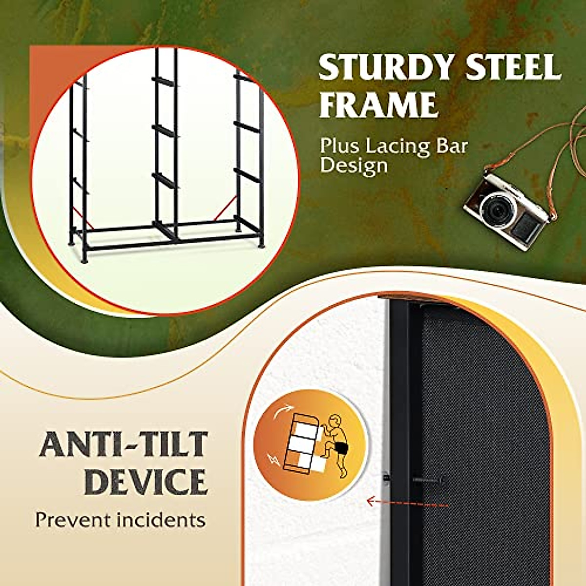 WLIVE Fabric Dresser for Bedroom, Tall Dresser with 8 Drawers, Storage Tower with Fabric Bins, Double Dresser, Chest of Drawers for Closet, Living Room, Hallway, Dorm, Rustic Brown Wood Grain Print