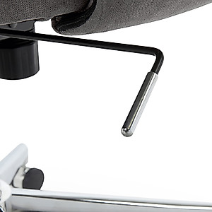 Serta Valetta Office Desk Memory Foam Padding, Midcentury Modern Style, Chrome-Finished Stainless-Steel Base, Home Chair, Gray