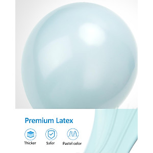 TIPKITS 140 pcs Dusty Blue Balloons, Fog Blue Balloon Garland Arch 18/12/10/5 In, Latex Haze Blue Balloons Party Decorations for Birthday Baby Shower Graduation Gender Reveal