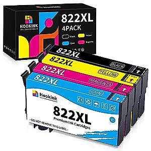 822XL Ink Cartridges Remanufactured Replacement for Epson 822XL Ink Cartridges Combo Pack T822XL 822 Printer Ink for Workforce Pro WF-3820 WF-4820 WF-4830 WF-4833 WF-4834 (4-Pack, BCMY)