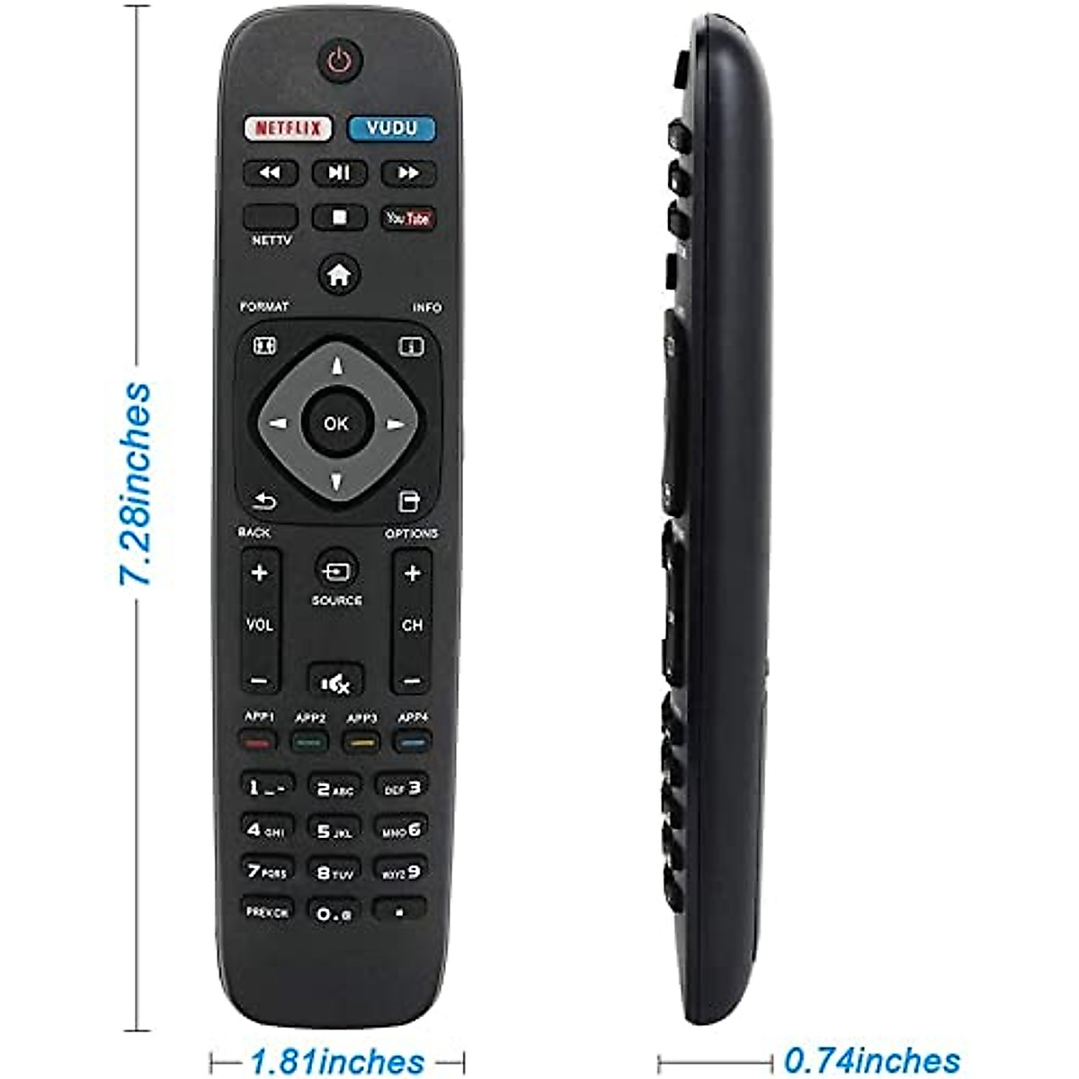 Philips NH500UP Smart TV Replaced Remote Control for 43PFL5604/F7 50PFL5604/F7 50PFL5704/F7 55PFL5604 65PFL5604/F7