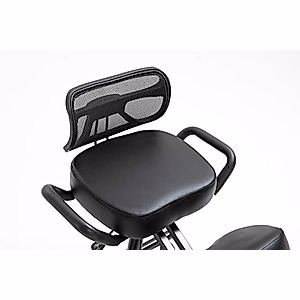 Beautiful Ergonomic Kneeling Chair with Thick Leather Cushions, Pneumatic Height Adjustment, Back Support, Side Handles, Back Pain Relief, Work from Home & Office, Black Stork [Updated August 2021]
