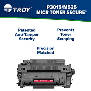 Troy 02-81600-001 3015/M525 MICR Toner Secure Cartridge (Coordinating HP Part Number: HP-CE255A), Black, Standard Yield