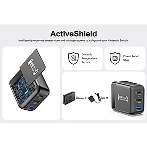 RREAKA Switch Dock Charger for Nintendo Switch/OLED, Portable TV Docking Station for Nintendo Switch 4K@60Hz HDMI/USB2.0/PD USB-C Fast Charging Ports, Portable Switch Dock Charger with USB-C Cable