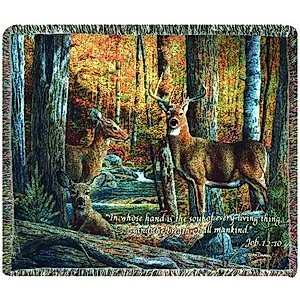 Manual Inspirational Collection Tapestry Throw with Verse, Broken Silence by Kevin Daniel, 60 X 50-Inch