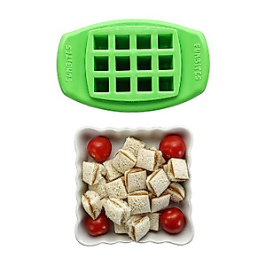 Food Cutter Set, Green Squares, Pink Hearts