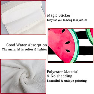Hanging Hand Towel with Loop 1PCS Watermelon Slices Pink Super Soft Polyester Absorbent for Bathroom Laundry Room Kitchen 12.6 x 18.9 Inches