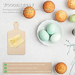 Operitacx 6Pcs Mini Wooden Cutting Board Craft with Handle Wooden Chopping Board Small Serving Board Rustic Paddle Kitchen Board Cooking Butcher Block for Home Kitchen Decor 4.5x2.36inch