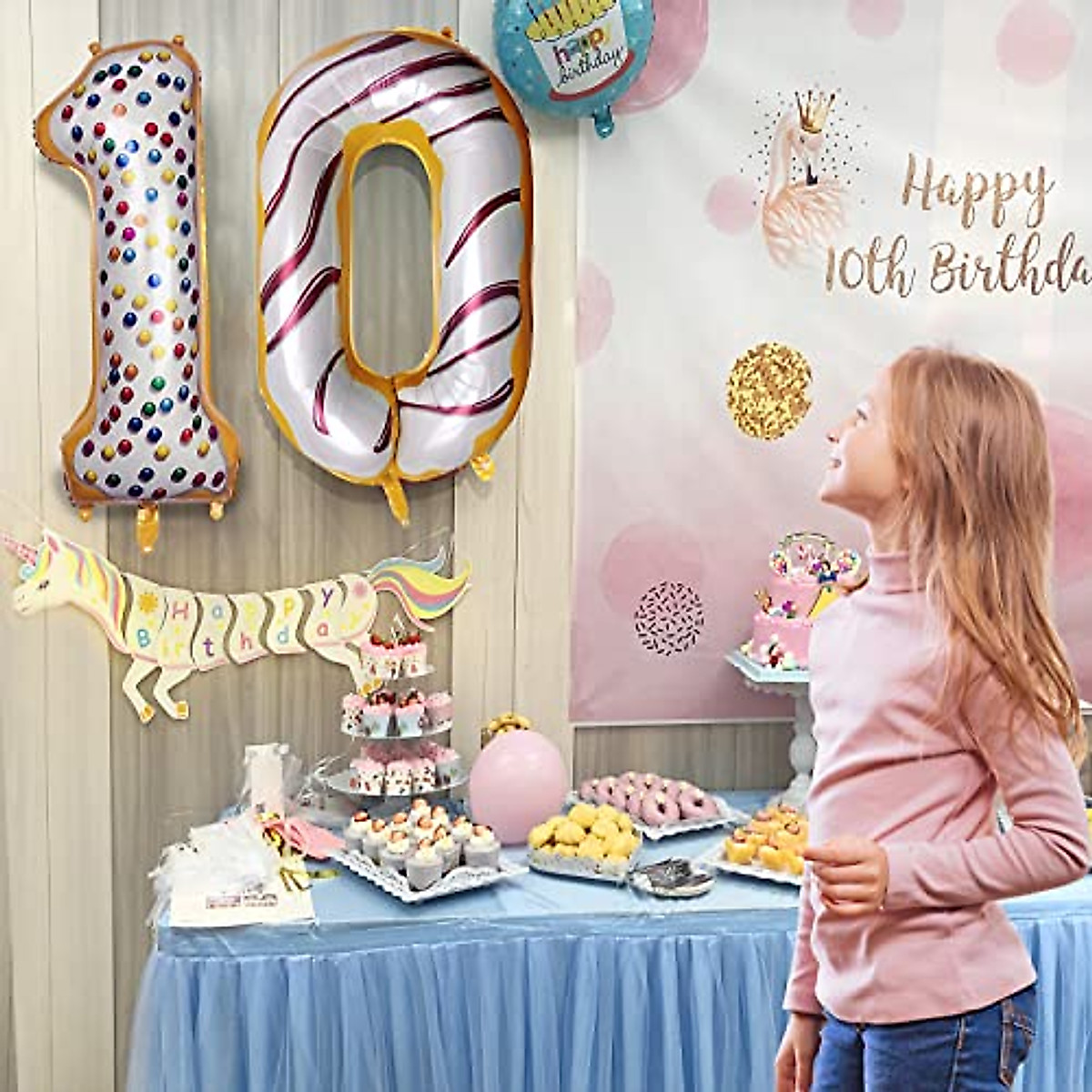 Sweet One Number Balloons Donut Birthday Party Decorations 40 IN Sprinkle Balloon 1st Candyland Donut Grow Up Party Supplies 1 Balloon for First Birthday Candy Balloons
