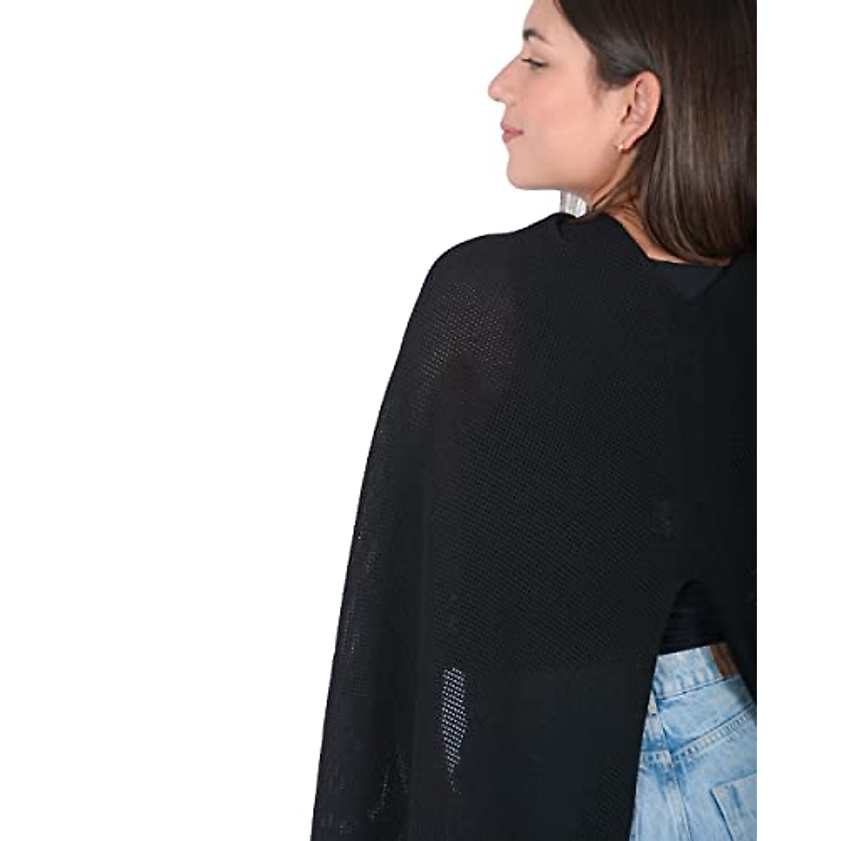 Breathable Nursing Cover for Breastfeeding | Ponchy by Gold Mamas | 5 in 1 Nursing Poncho | Baby Registry Essentials | Black