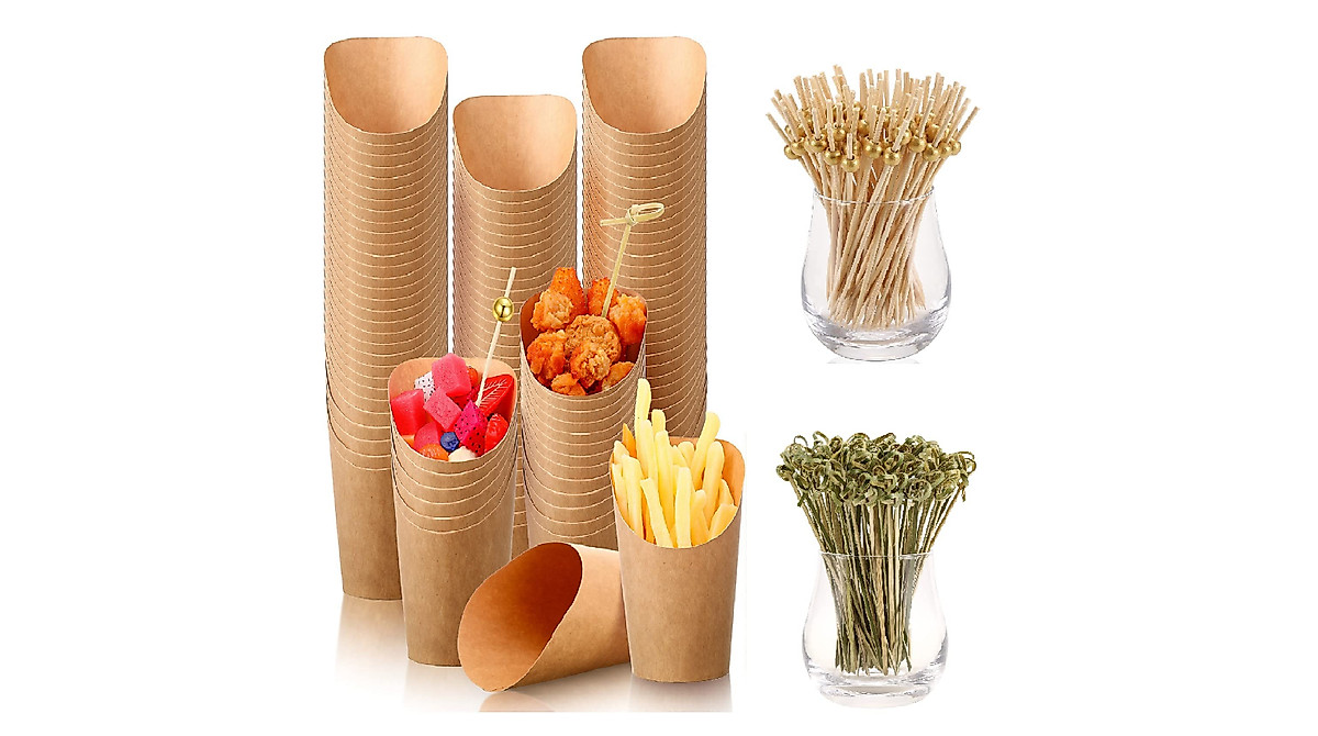 Disposable Charcuterie Cups & Skewers Set – Perfect for Food Events