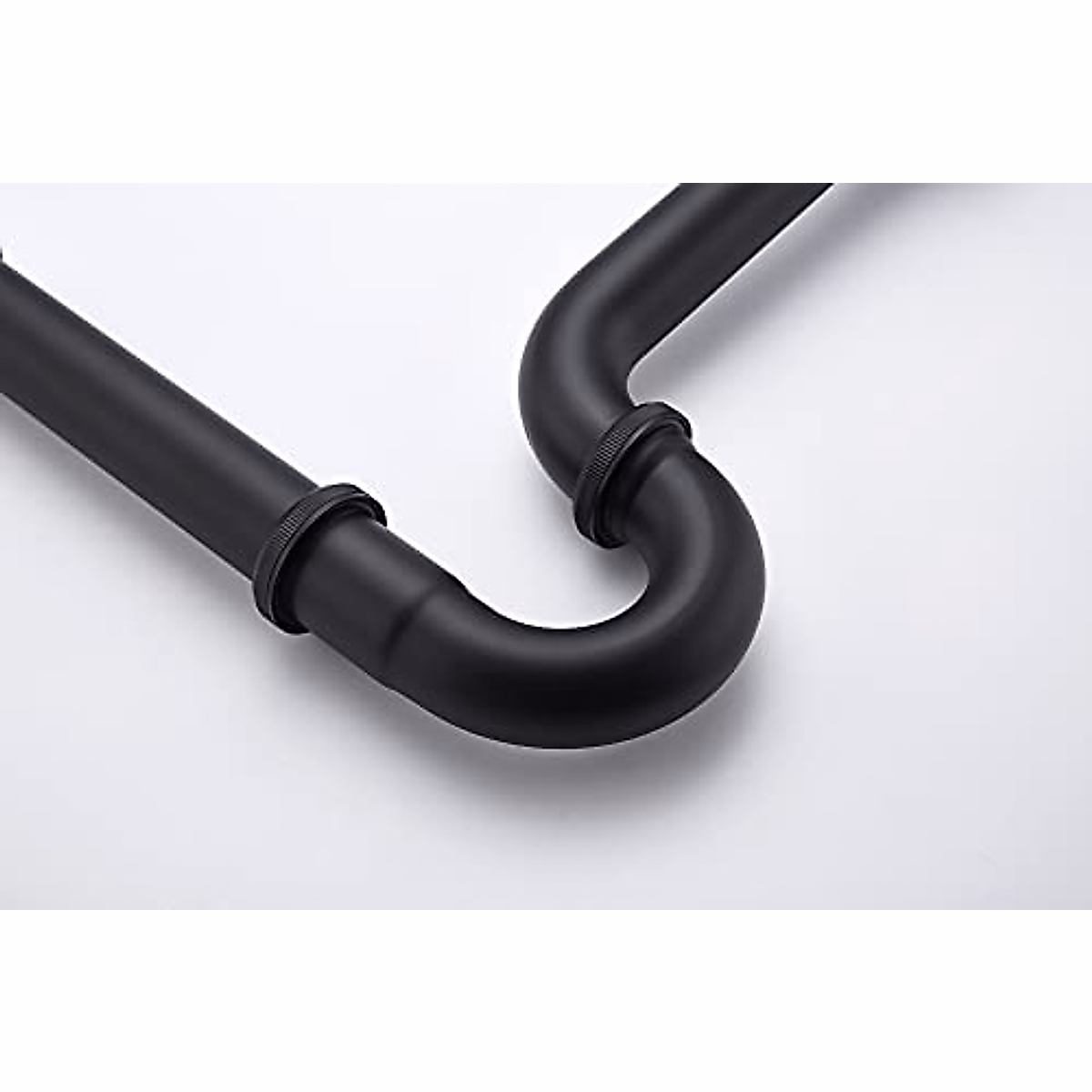 GORDEE Bathroom Basin Sink Bottle P Trap, Brass U-Shape 1-1/4 inch Slip Inlet Drain, Lavatory Adjustable Height Sink Waste Drain P-Trap Kit, Pls Measure ur Sink Hole Size Before Order, Matte Black