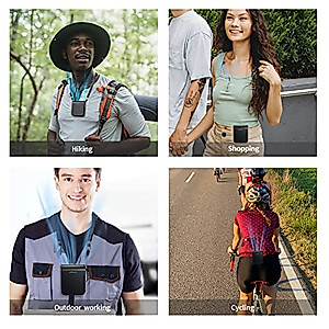 CARRYLOVE Portable Mini Waist Clip on Fan, Personal Necklace Fans, USB Rechargeable Operated, 3 Speeds, Hand Free Belt Fan for Outdoor Working, Climbing, Hiking, Camping, Cycling Fishing (Black)