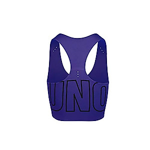 Mizuno Longline Sports Bra by x Ronda Rousey, Aero Crop Bra, Workout Tops for Women, Deep Blue, Medium