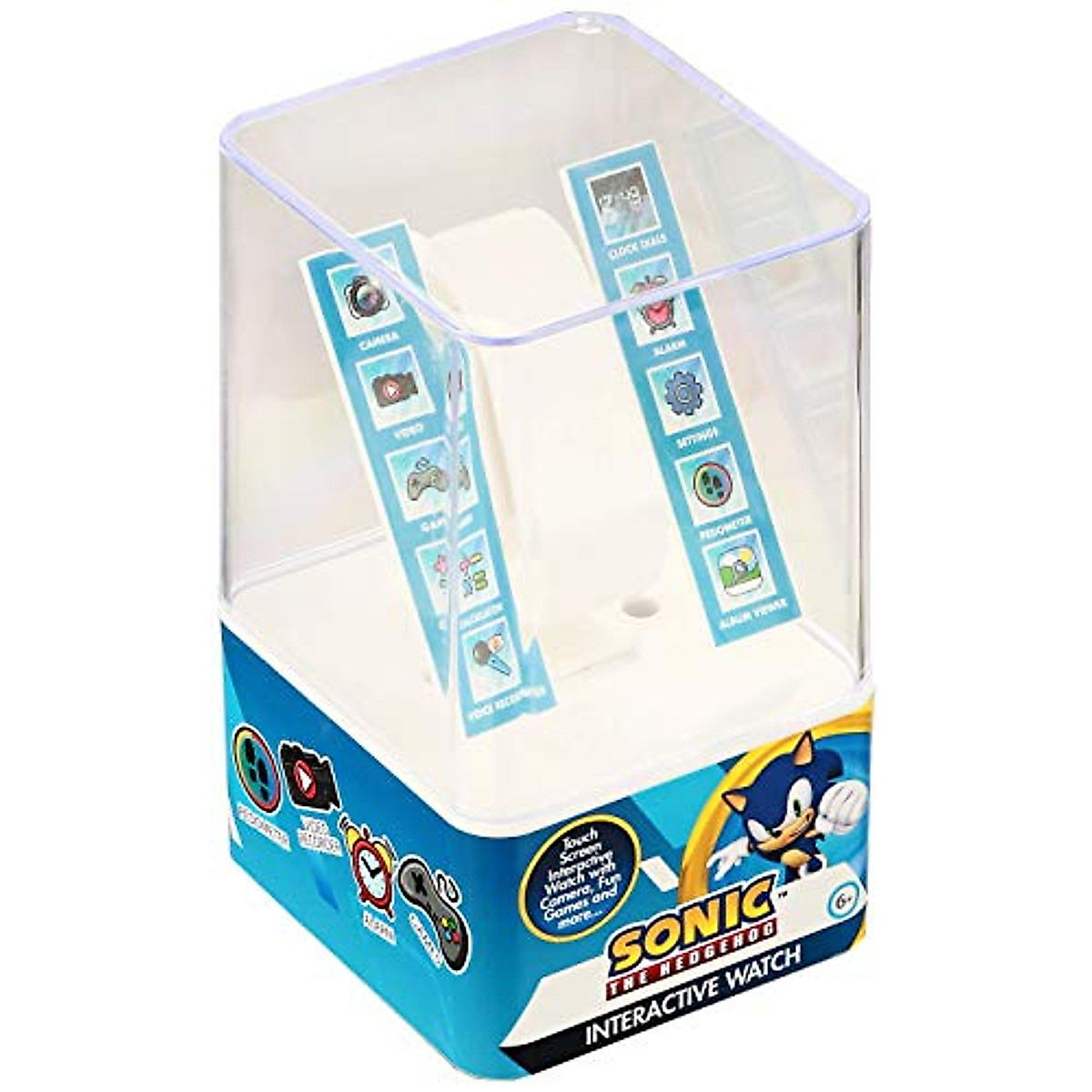 Accutime Kids SEGA Sonic The Hedgehog Blue Educational Touchscreen Smart Watch Toy for Boys, Girls, Toddlers - Selfie Cam, Learning Games, Alarm, Calculator, Pedometer (Model: SNC4141AZ)