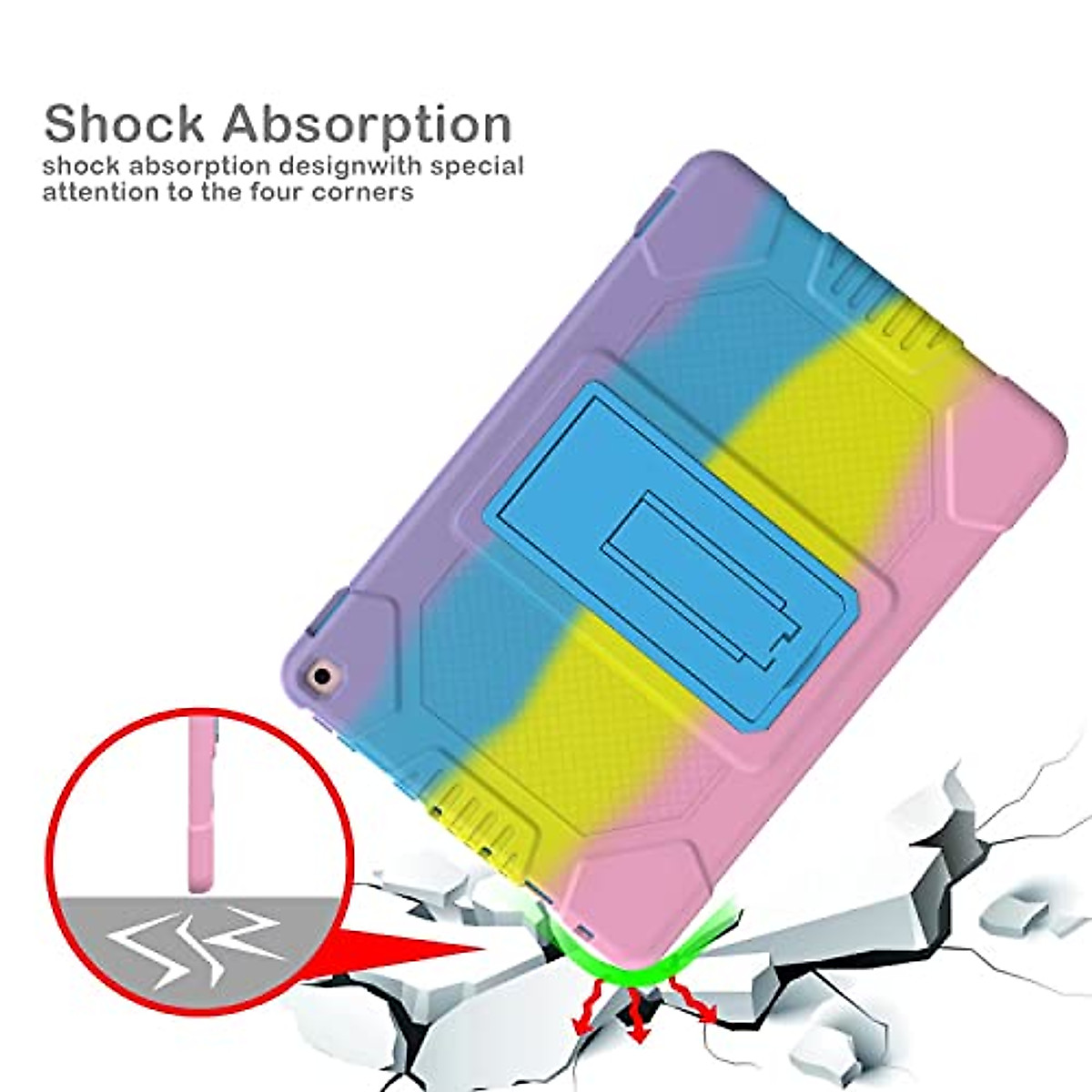 SZYCD Fire HD 10 / Fire HD 10 Plus Tablet Case (11th Generation 2021 Release), Heavy Duty Shockproof Rugged Drop Proof Tablet Case w/Kickstand, PC+TPU Dual-Layer Defense (Purple)