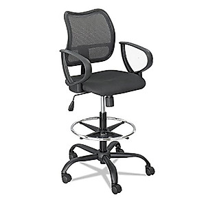 Safco 3395Bl Vue Series Mesh Extended Height Chair Acrylic Fabric Seat Black