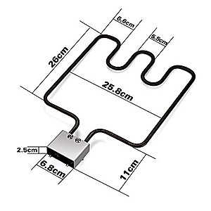 WADEO Electric Smoker and Grill Heating Element Replacement Part with Adjustable Thermostat Cord Controller, 1500 Watt Heating Element for Masterbuilt Smokers & Turkey Fryers