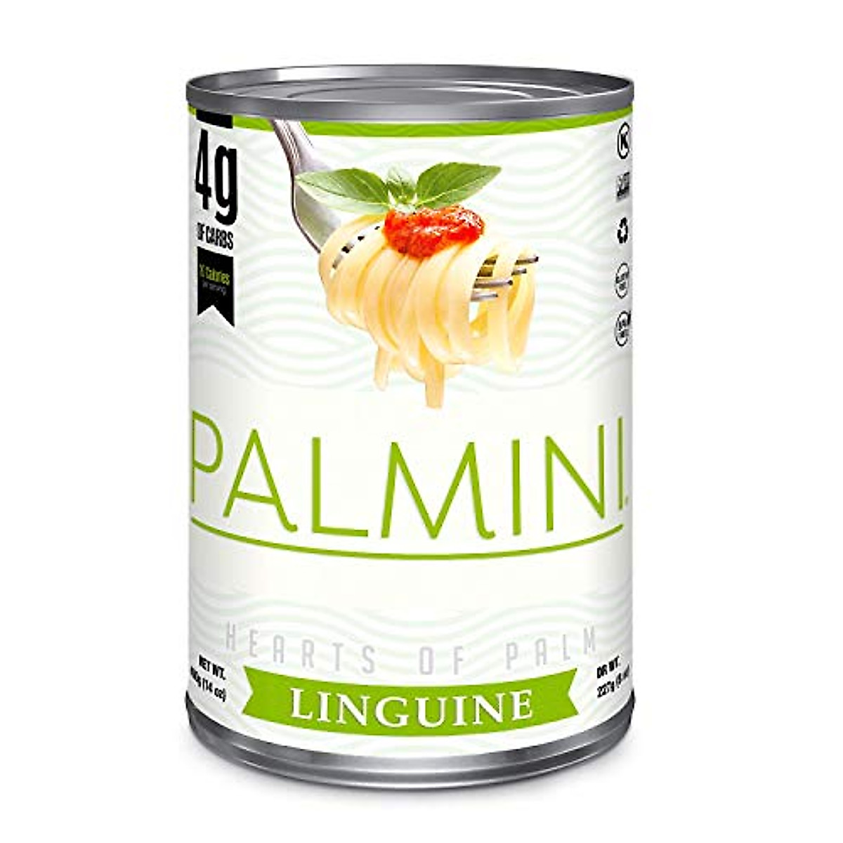 Palmini Linguine Pasta | Low-Carb, Low-Calorie Hearts of Palm Pasta | Keto, Gluten Free, Vegan, Non-GMO | As seen on Shark Tank | (14 Ounce - Pack of 6)