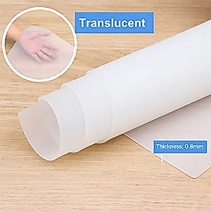 Silicone Placemats for Crafts, Non-Slip Heat Resistant, Reusable Silicone Kids Mat for Jewelry, Epoxy Resin,Glitter Slime, DIY Sheet, Pastry Dough, (2/Pack) Clear Refrigerator Pad, 11.8×15.7In