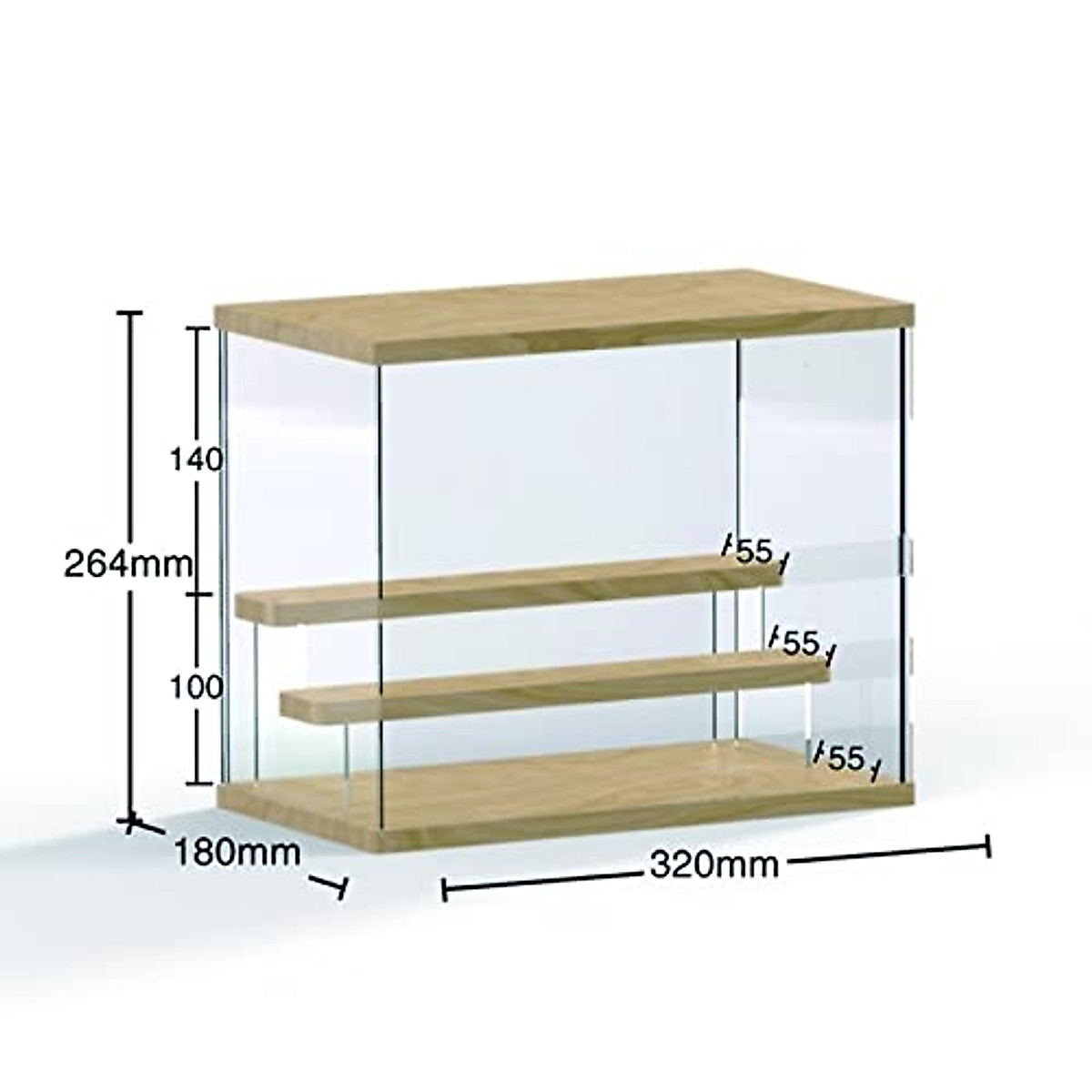 Clear Acrylic Display Case for Mini Funko Pop Action Figures,Display Stand Riser Shelf with 3 Steps,Display Cabinet Dustproof for Mini Figure Toys Perfume Gem Stone Collectibles(12.5 x7 x10.4 inch)