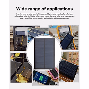 FellDen Micro Solar Panels Photovoltaic Cells, 10PCS 5V 200mA Epoxy Panel Kit Polycrystalline Cells 110mmx60mm / 4.33''x 2.36'' (5V200mA)