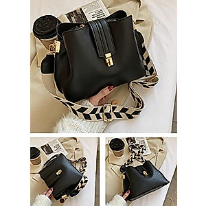 Women Shoulder Bags PU Leather Cute Hobo Tote Handbag Cossbody Purse with Buckle Closure