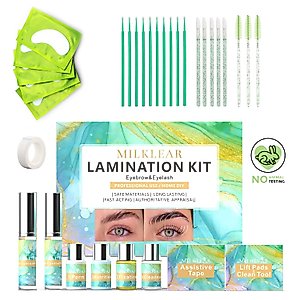 MILKLEAR Lash Lift Kit and Eyebrow Lamination Kit Eyelash Perm Kit Lifting and Curling for Home DIY Salon Result Last 6-8weeks