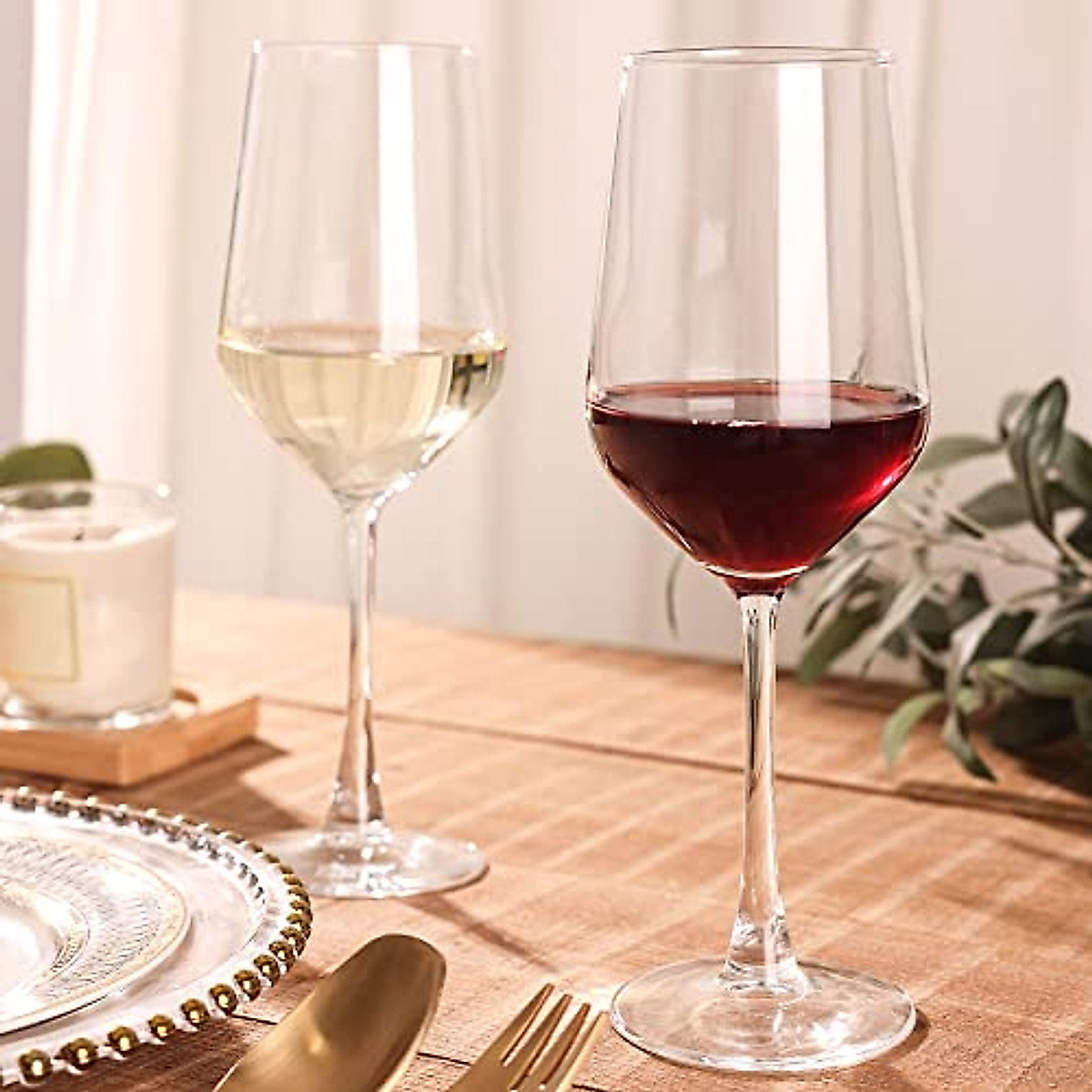 YANGNAY Wine Glasses Set of 6, 13 Oz Red or White Wine Glass with Stem, Perfect for Home, Restaurant, Dishwasher Safe