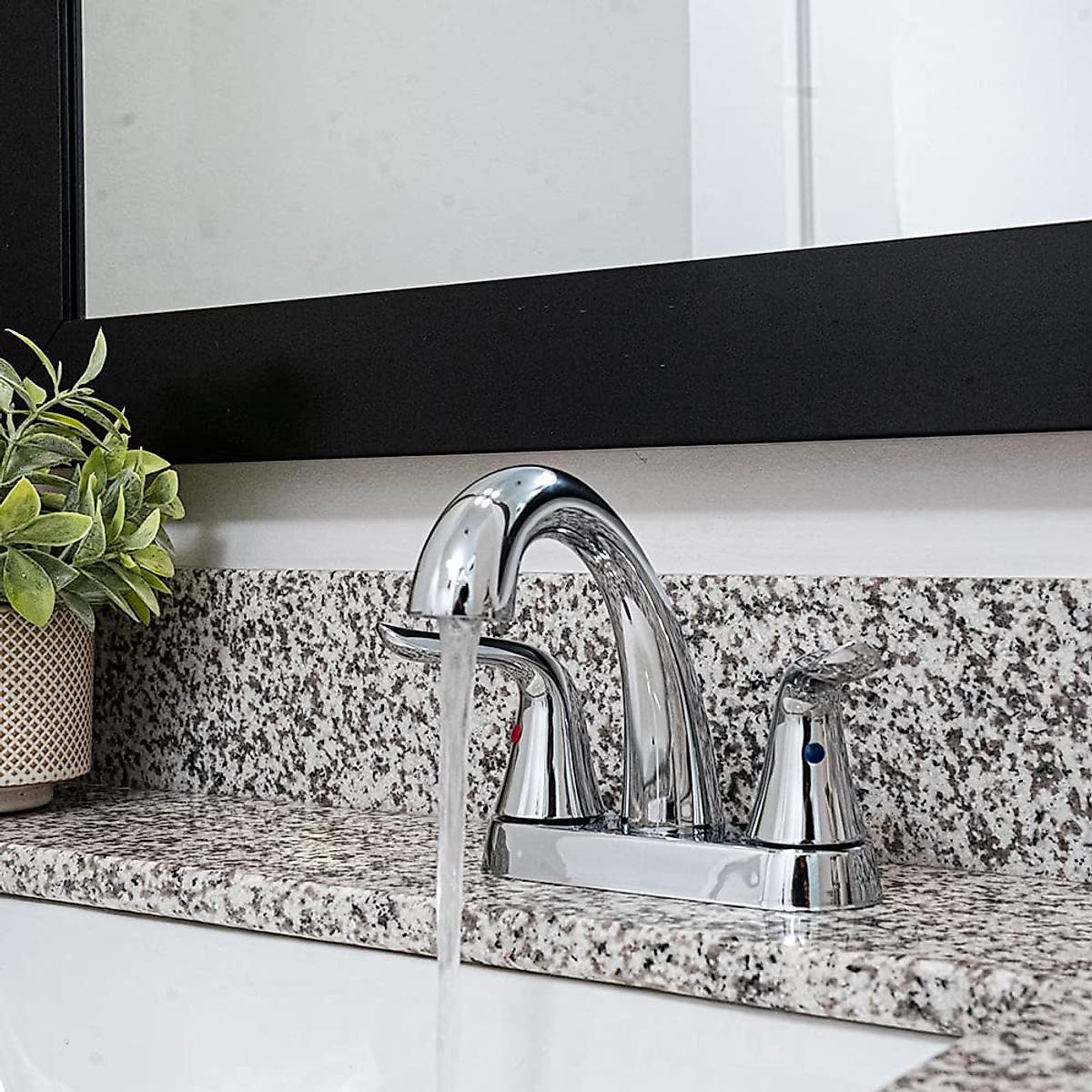 EZ-FLO Bathroom Faucet, High-Arc Lavatory Sink Faucet with 2 Handles, Chrome, 10589