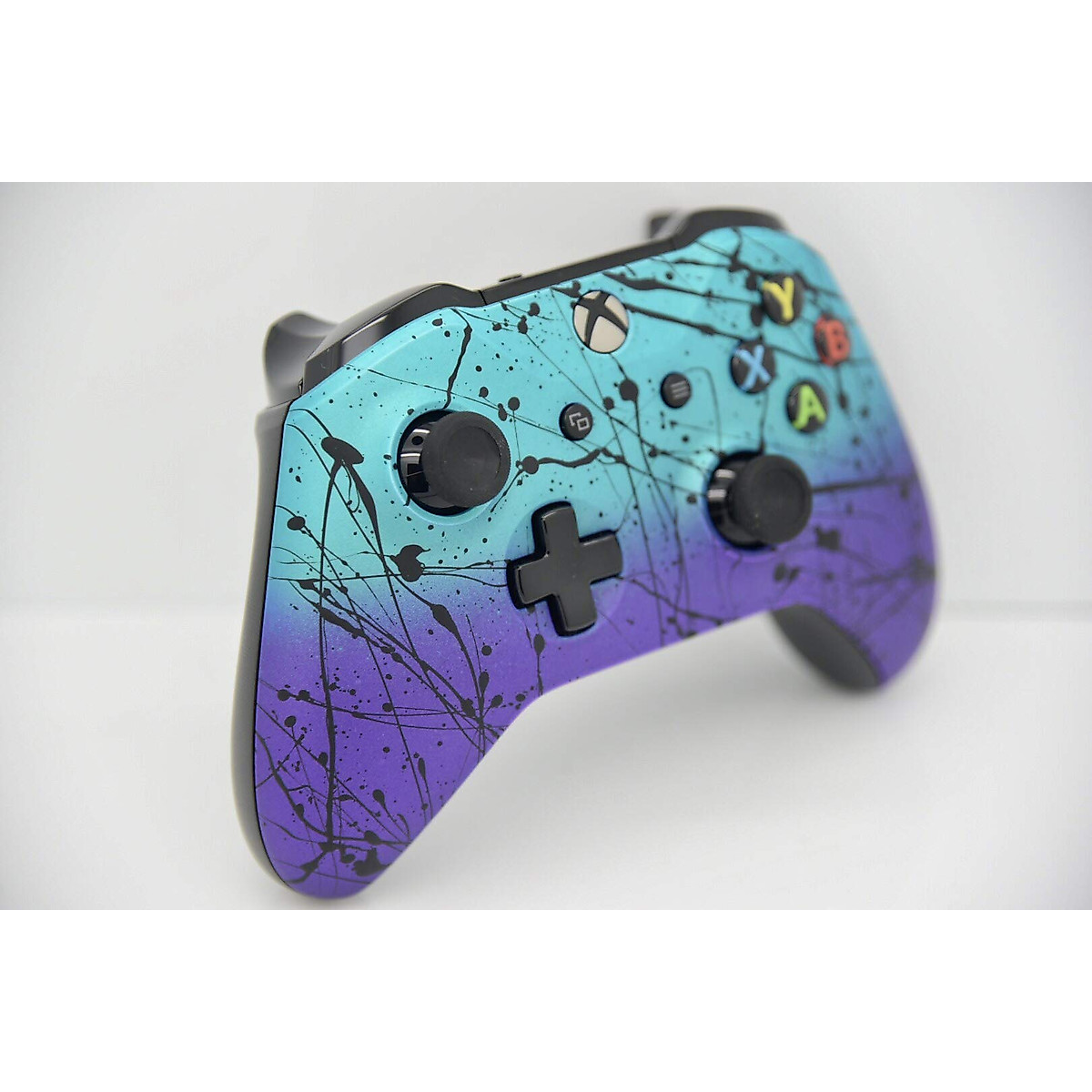 Hand Airbrushed Fade Custom Controller - Compatible with Xbox One (Matte Teal & Purple)
