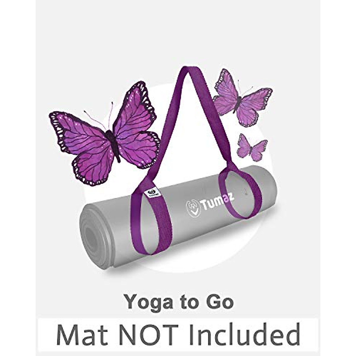 Tumaz Yoga Mat Strap [MAT NOT Included] (2 Sizes) with Extra Thick & Comfy Delicate Texture, Adjustable Yoga Mat Carrier