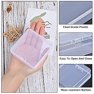 Akamino 30 Pack Small Clear Plastic Beads Storage Containers Box with Hinged Lid for Storage Beads,Crafts, Jewelry, Hardware and Other Small Items Accessories (3.3 x 3.3 x 1.2 inches)