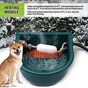 MINYULUA Automatic Heated Dog Water Bowl Large Capacity Livestock Waterer Outdoor Pet Thermal-Bowl Drinking Bowl for Dogs Horse Cattle Cow Goat Pig Animal