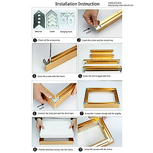 GVS-ART DIY Metal Floating Frame for 24X36 Canvas Painting Art,1 1/4"(3.2cm) Depth, Floater Frame,Mental Frame Kit, Cut to Pieces,Not Include Canvas or Mat.Black Frame